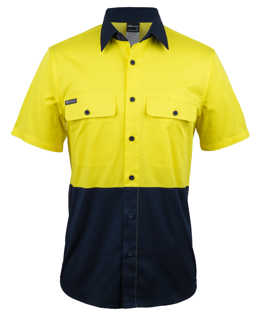 Hi Vis Stretch Work Shirt, Short Sleeved